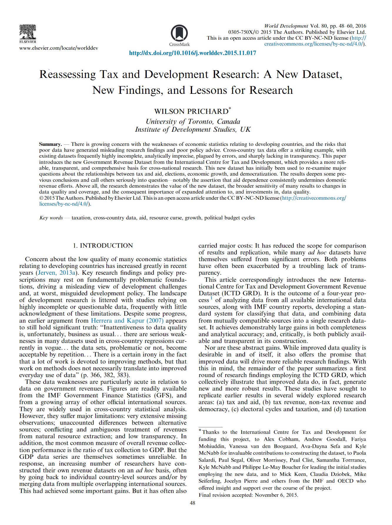 Reassessing Tax and Development Research: A New Dataset, New Findings ...