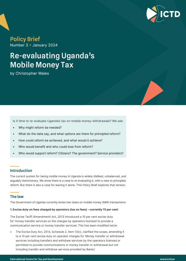 Re-Evaluating Uganda’s Mobile Money Tax – ICTD