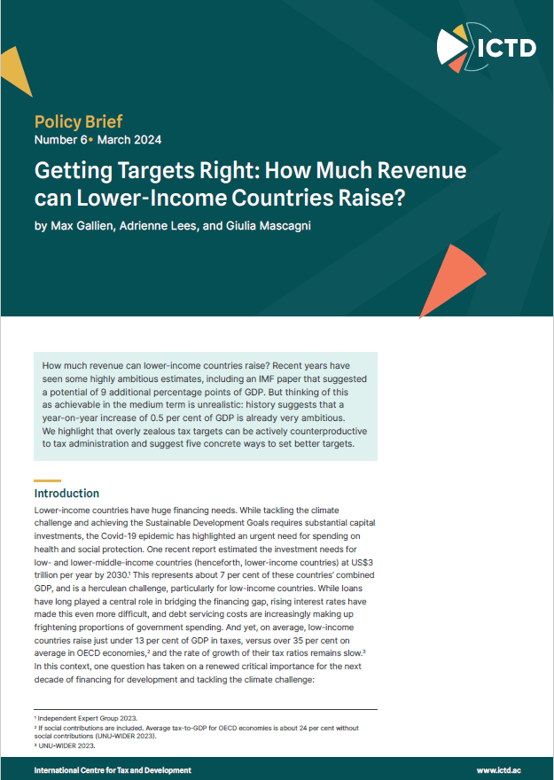 Getting Targets Right: How Much Revenue can Lower-Income Countries ...