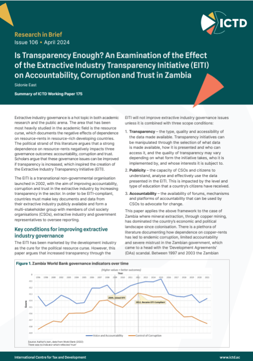 Is Transparency Enough? An Examination of the Effect of the Extractive ...