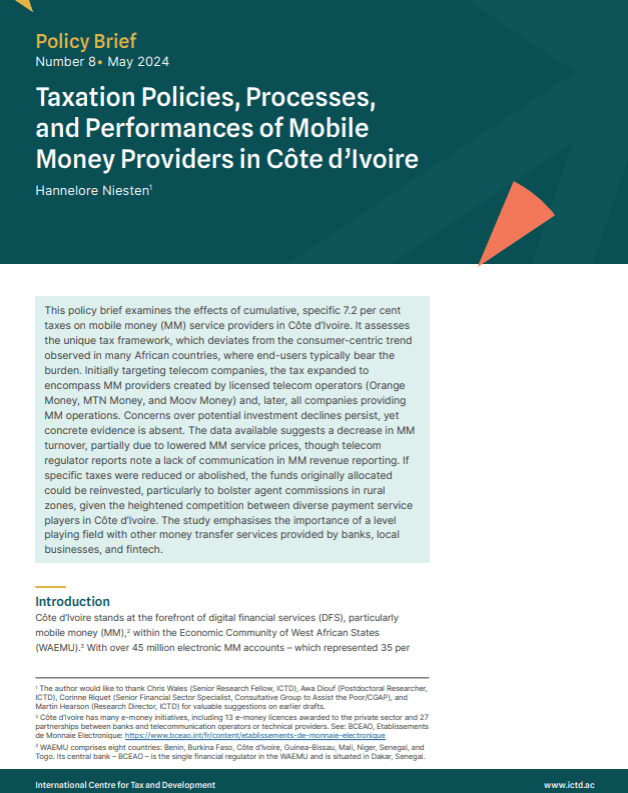 Taxation Policies, Processes, and Performances of Mobile Money ...