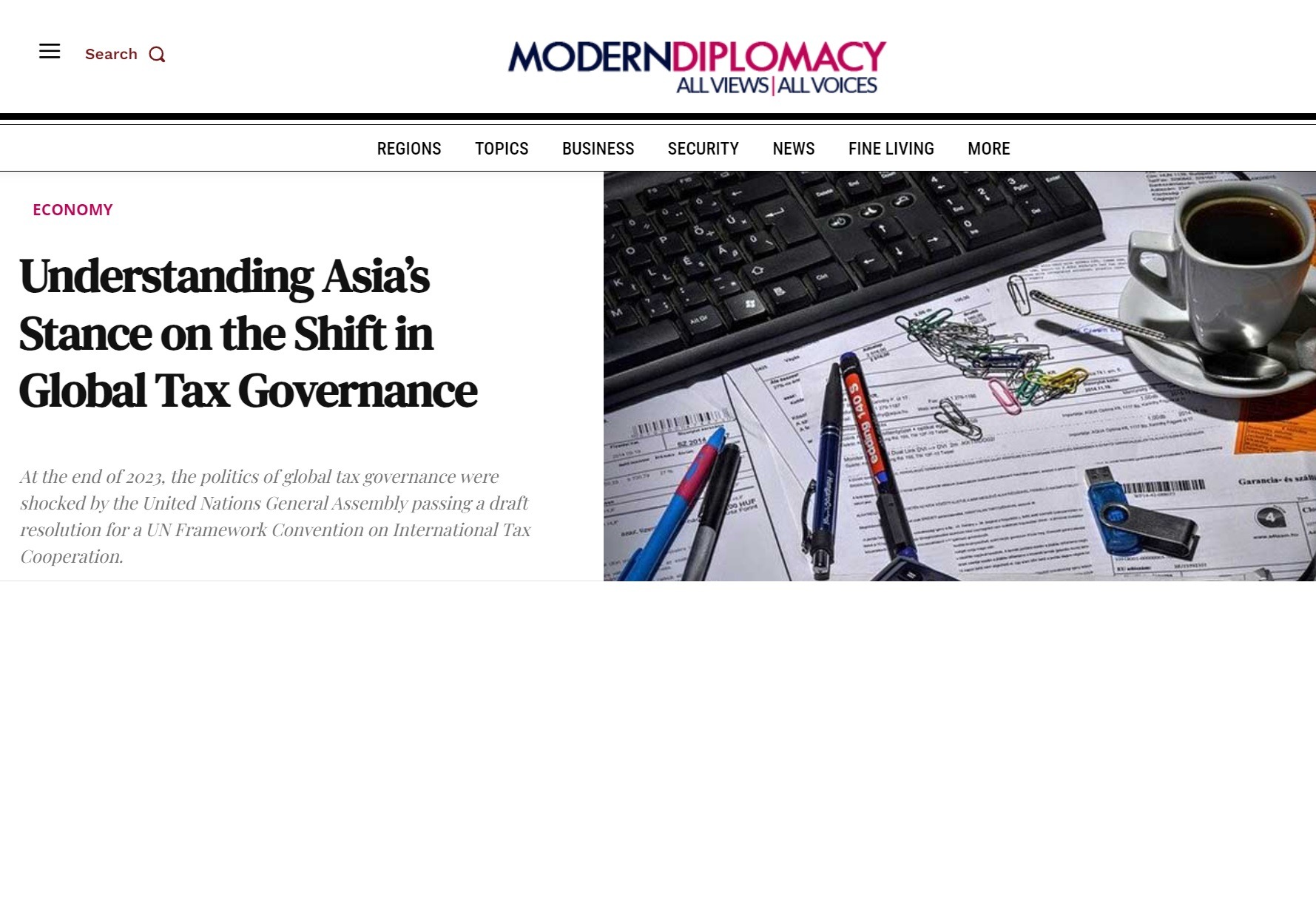 Shift in Global Tax Governance – article cites ICTD research – ICTD