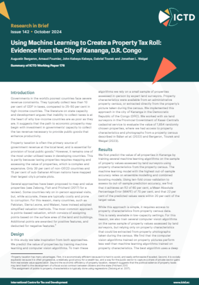Using Machine Learning to Create a Property Tax Roll: Evidence from the ...